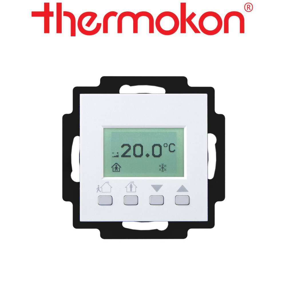 thermokon WRF06 LCD OVR RS485 Modbus BTyp1 reinweiß matt ohne Rahmen